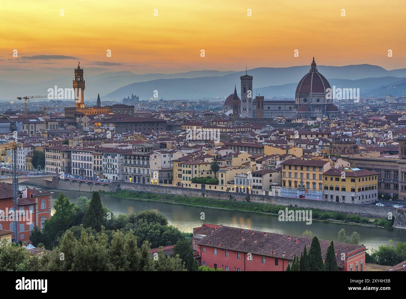 Florence Italy, sunset city skyline Stock Photo - Alamy