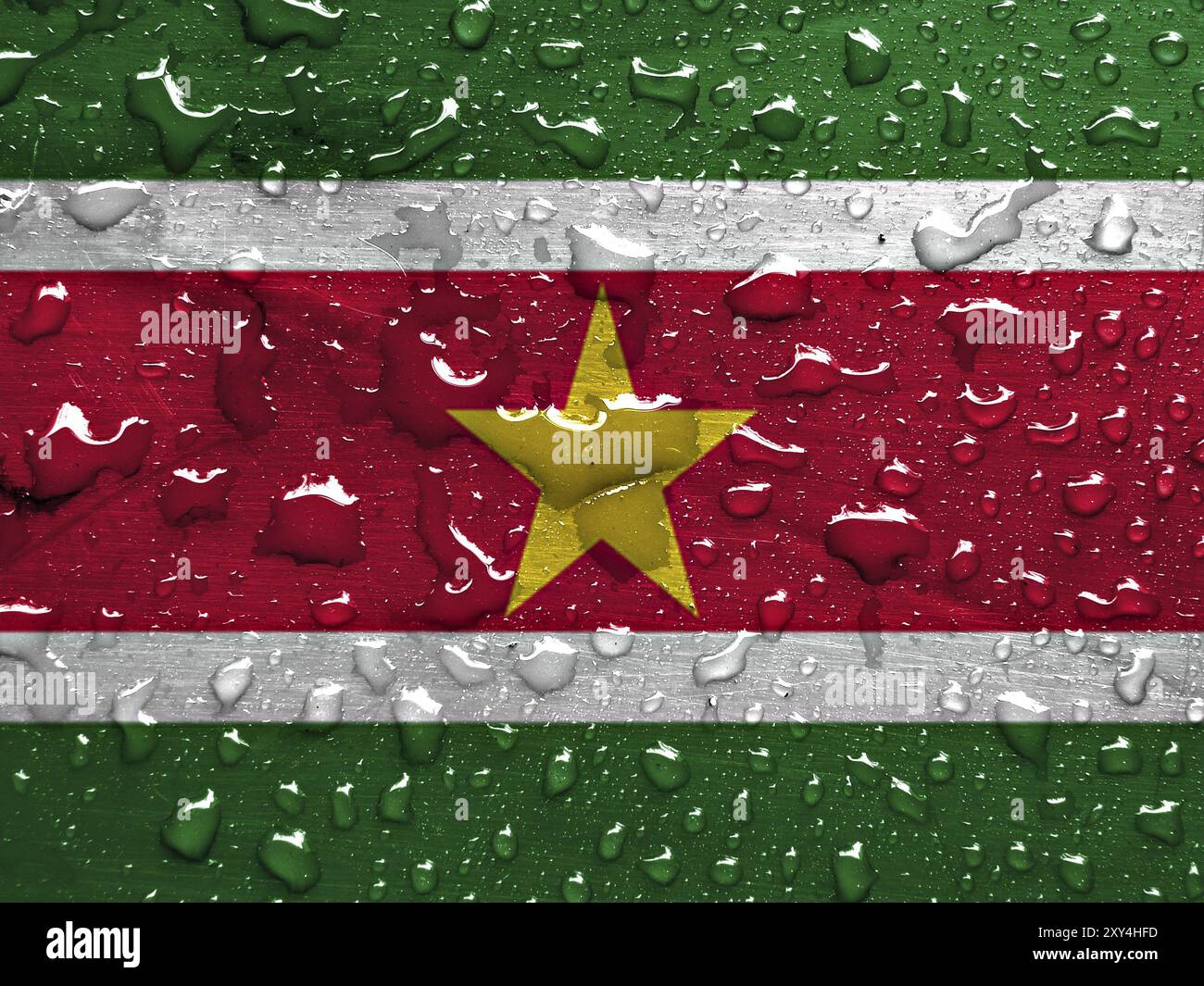 Flag of Suriname with rain drops Stock Photo - Alamy