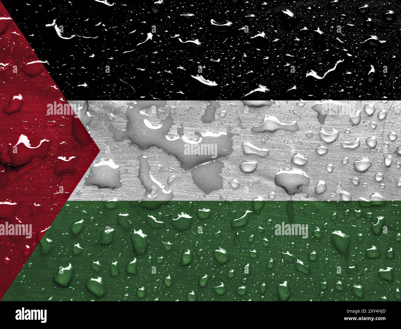 Flag of Palestine with rain drops Stock Photo - Alamy