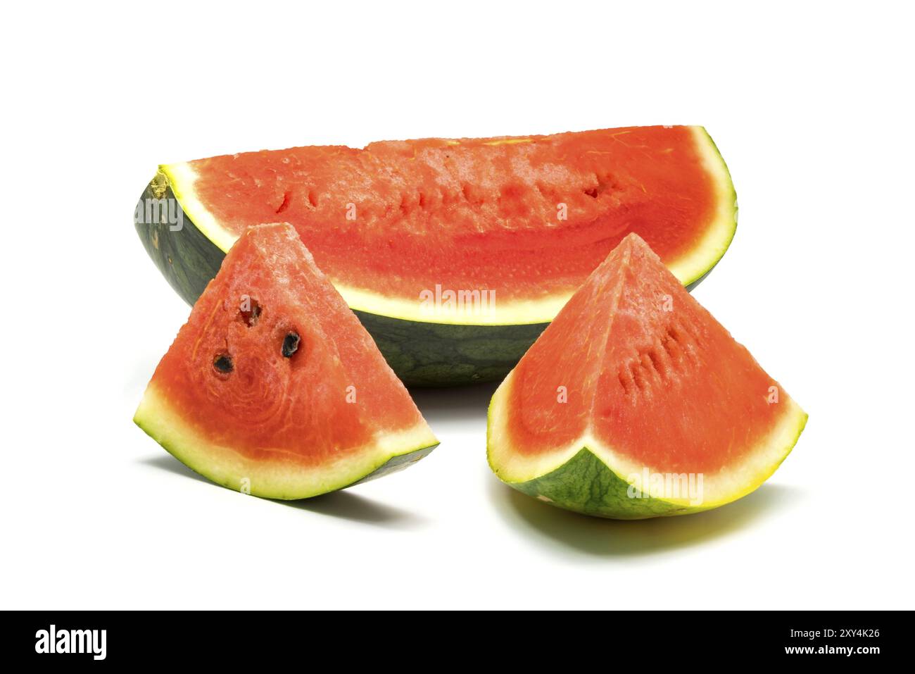Parts of fresh watermelon isolated on white background Stock Photo - Alamy