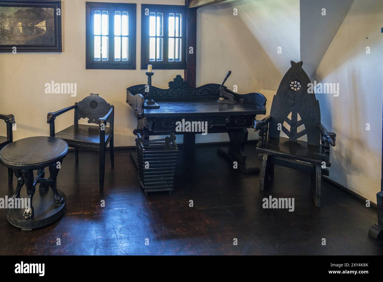 BRAN, TRANSYLVANIA/ROMANIA, SEPTEMBER 20 : Interior view of Dracula's ...