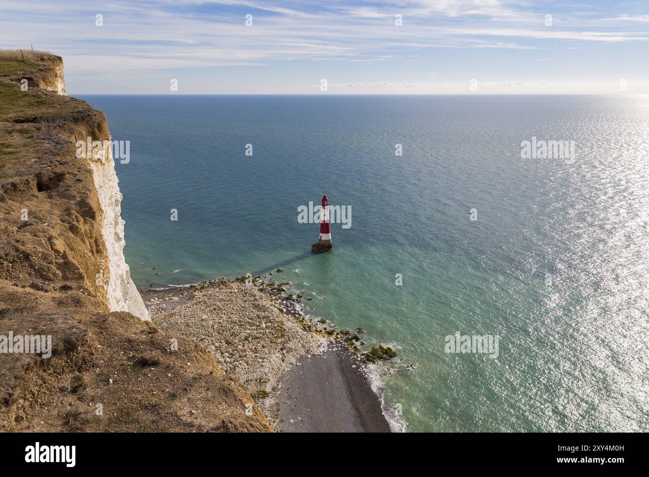 Beachy Head Lighthouse Cliff, near Eastblurne, East Sussex, England, UK ...