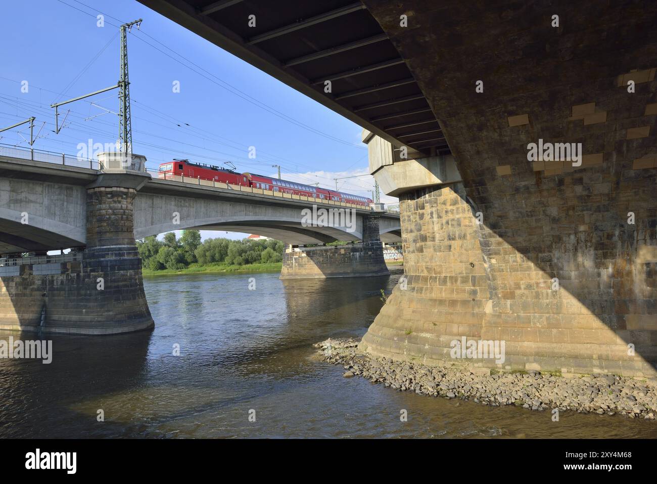 Under the Marienbruecke in Dresden. Under the Marien bridge in Dresden ...