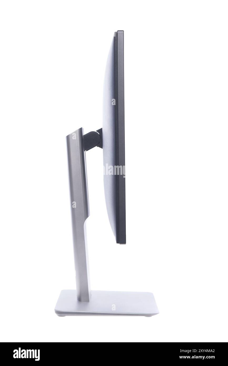 New monitor, computer display, side view, isolated on white background ...
