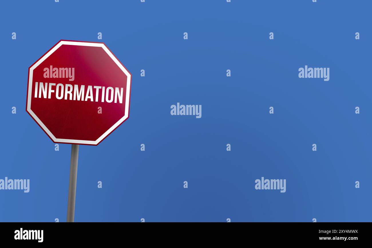 Information, red sign with blue sky Stock Photo - Alamy