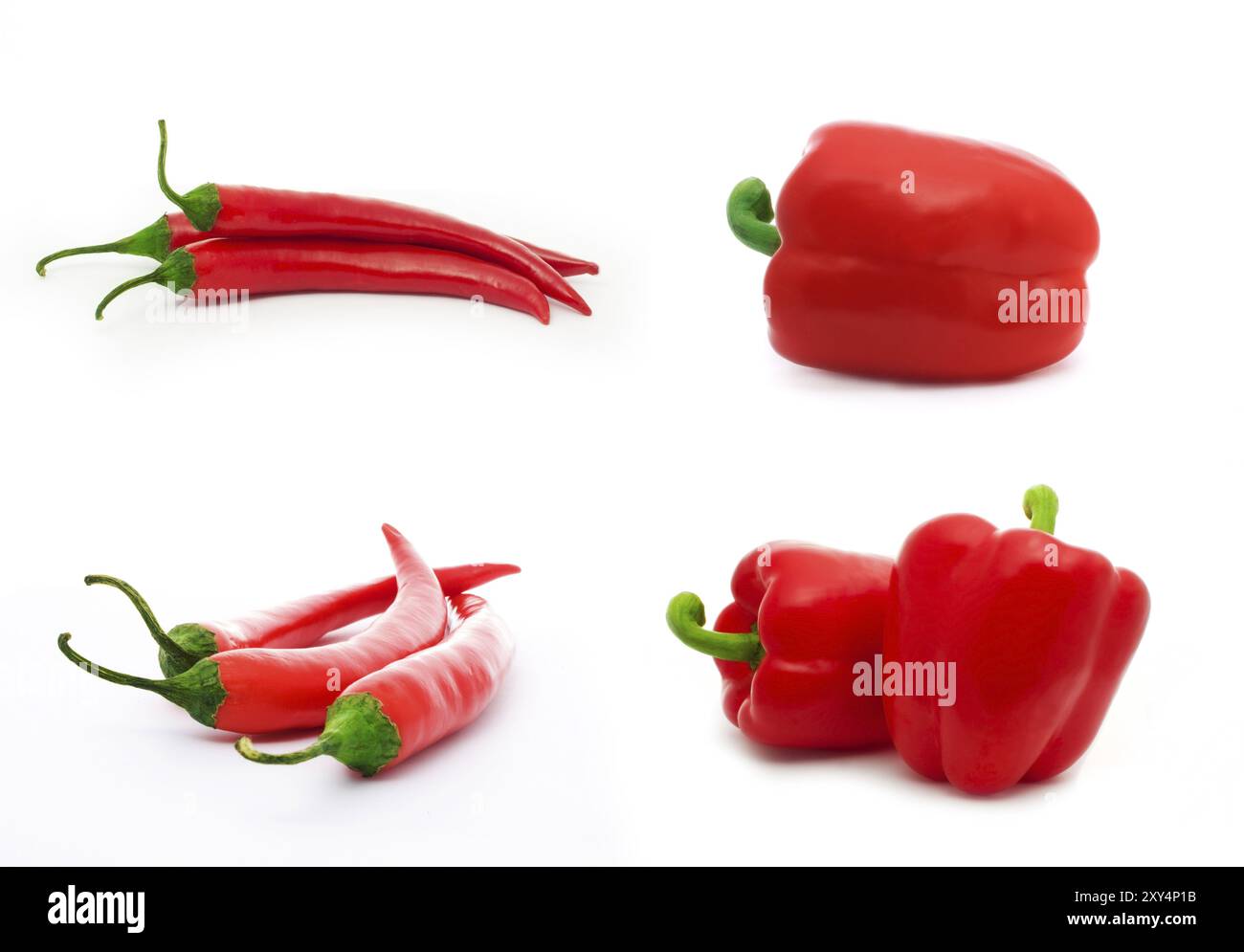 Set red bell peppers Cut Out Stock Images & Pictures - Alamy