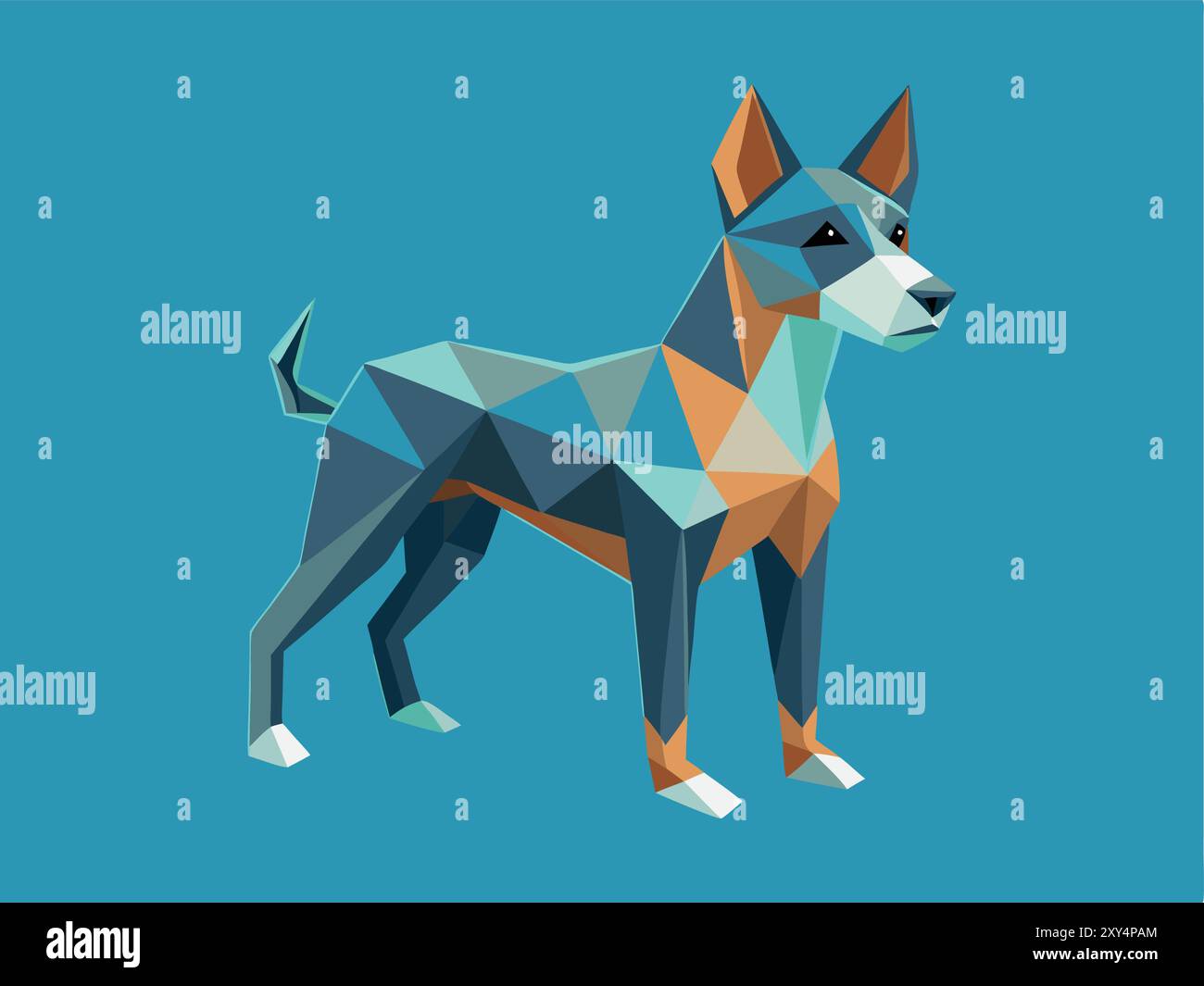 Low Poly Art Dog Background - Geometric Canine Design for Modern and ...