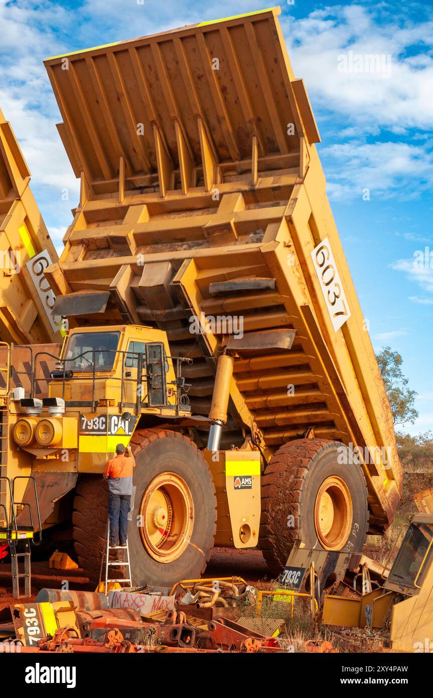 A parking area for a collection of broken down and worn out heavy ...