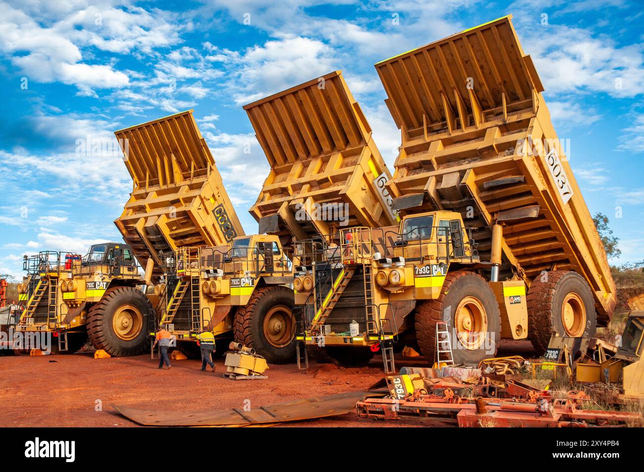 A parking area for a collection of broken down and worn out heavy ...