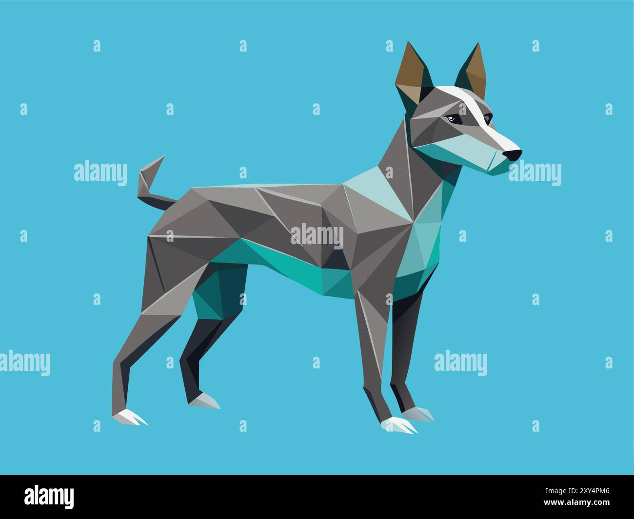Low Poly Art Dog Background - Geometric Canine Design for Modern and ...