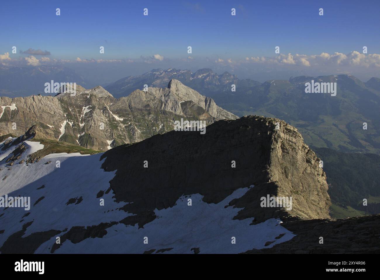 View from Mount Santis, summer scene in the Swiss Alps Stock Photo - Alamy