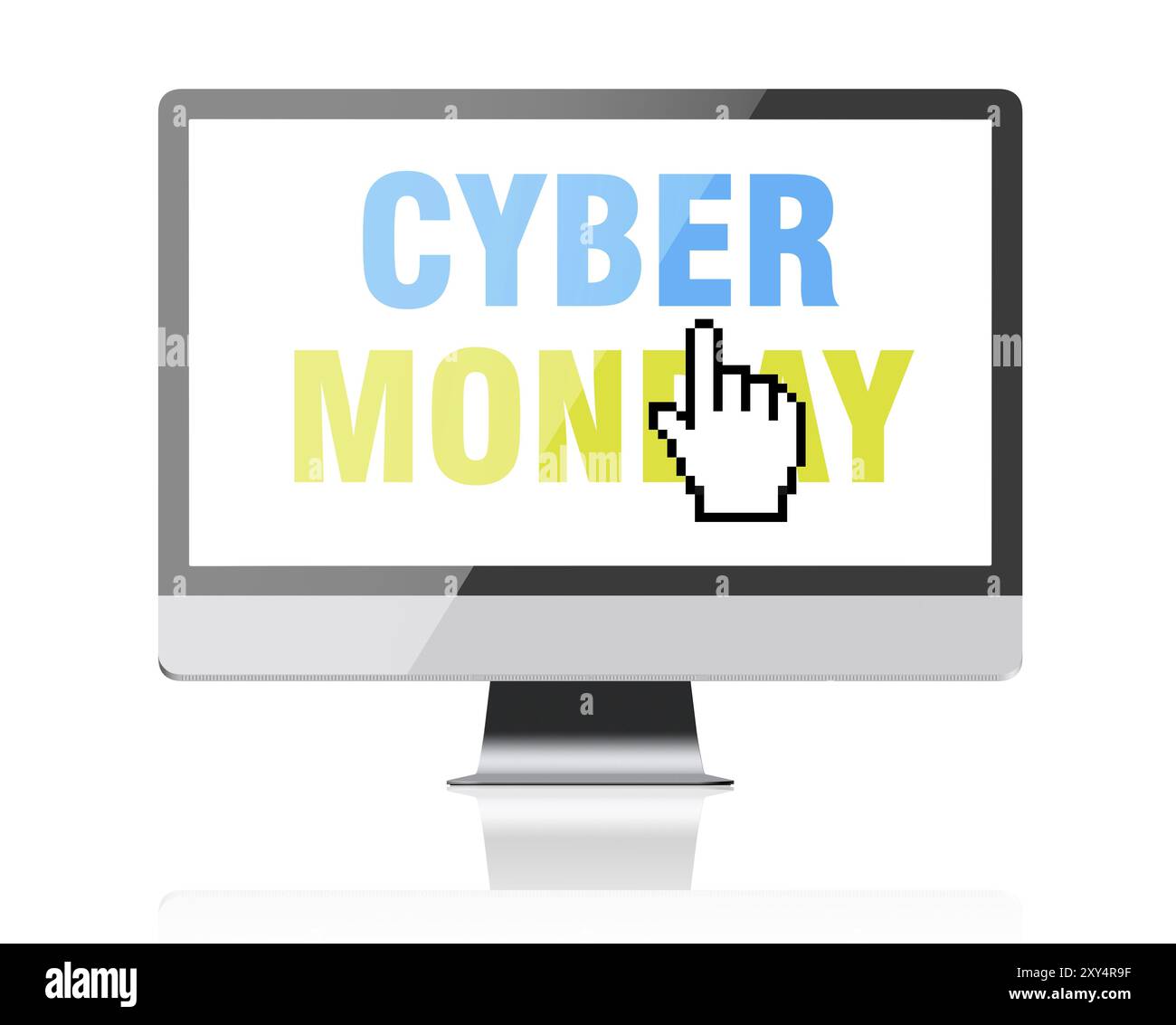 Cyber Monday, text on computer screen, isolated on white background ...