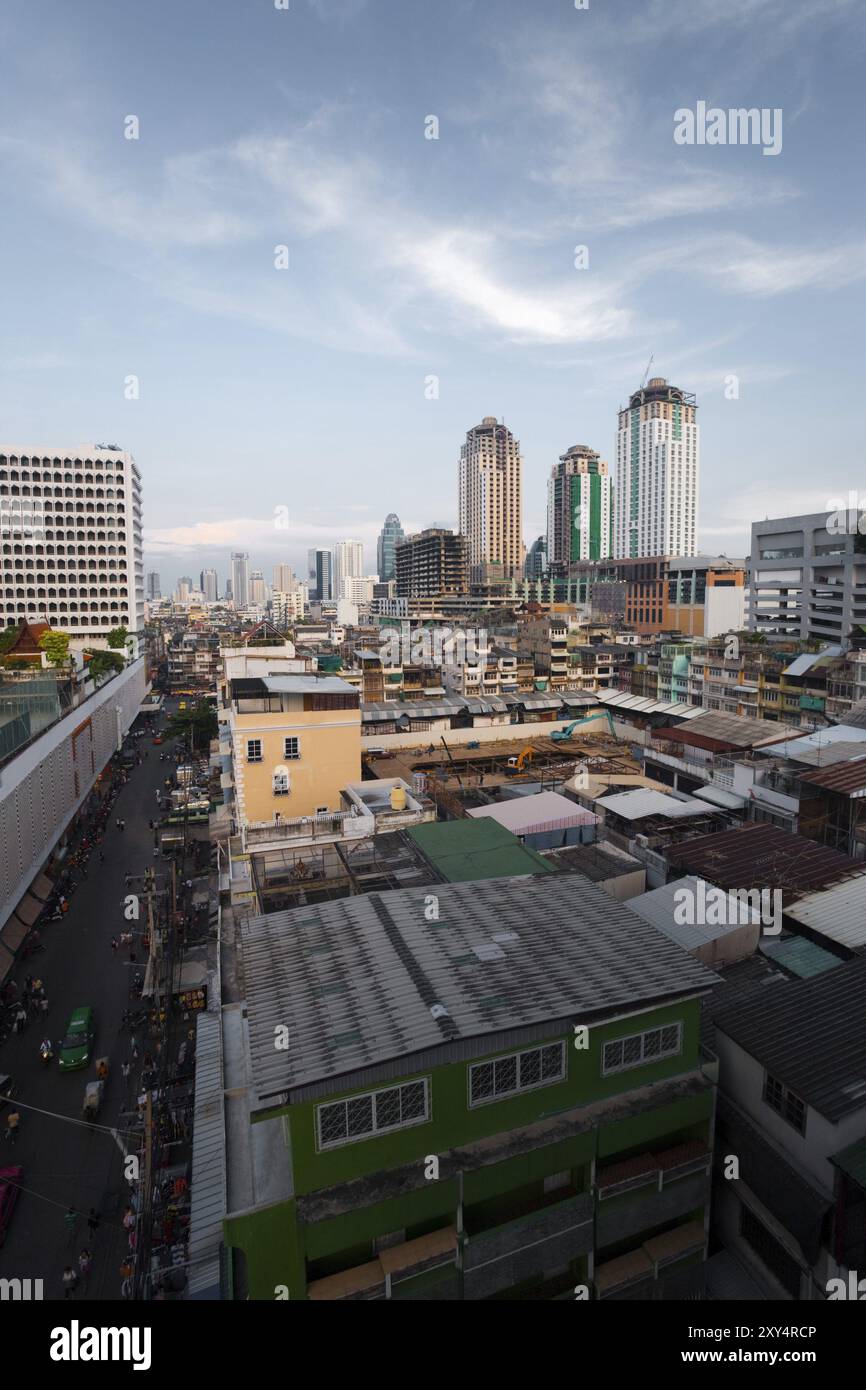 The downtown area skyline featuring skyscrapers and lowrises in Bangkok ...