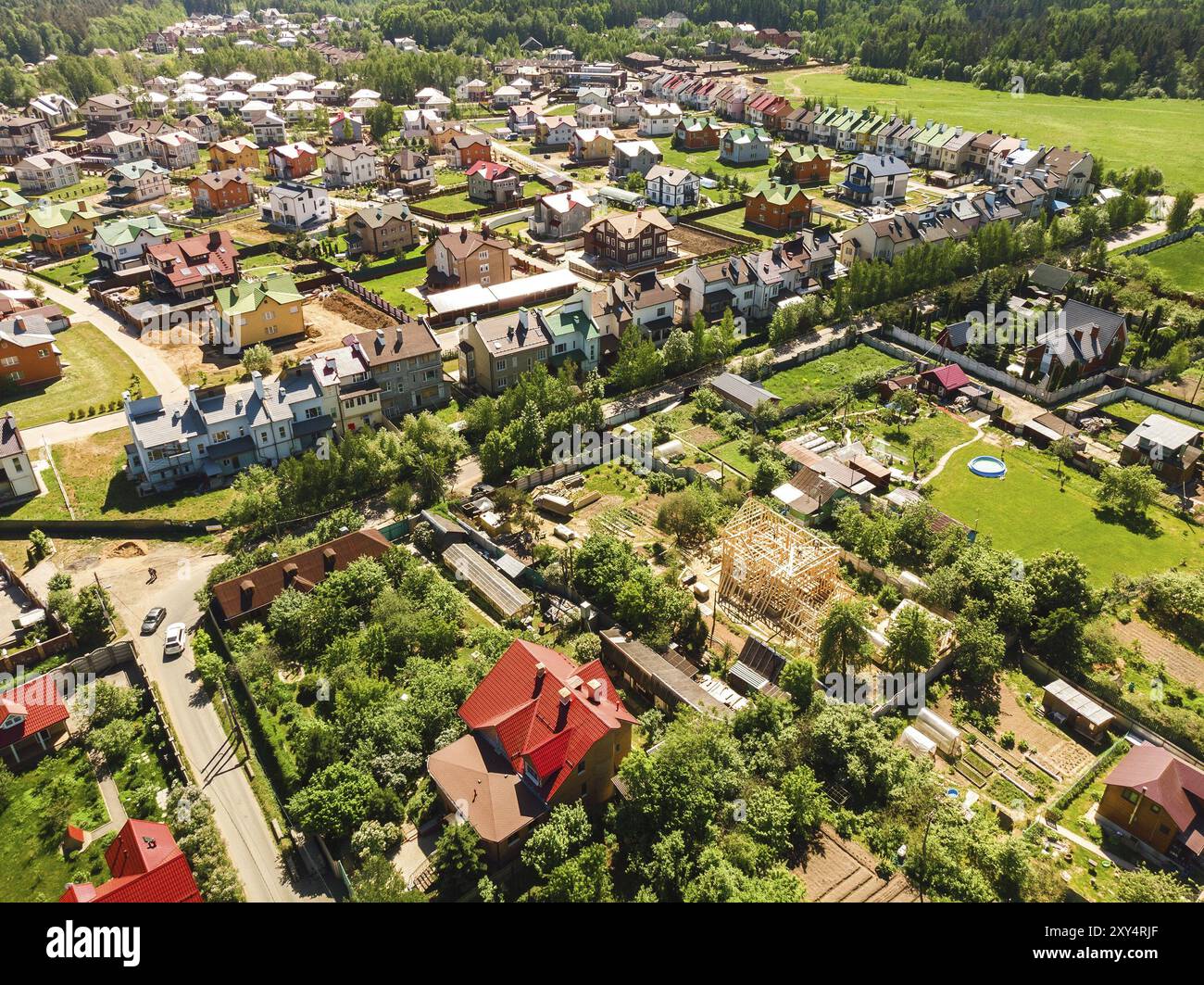 The aerial view of countryside near a Moscow, Russia, Europe Stock ...