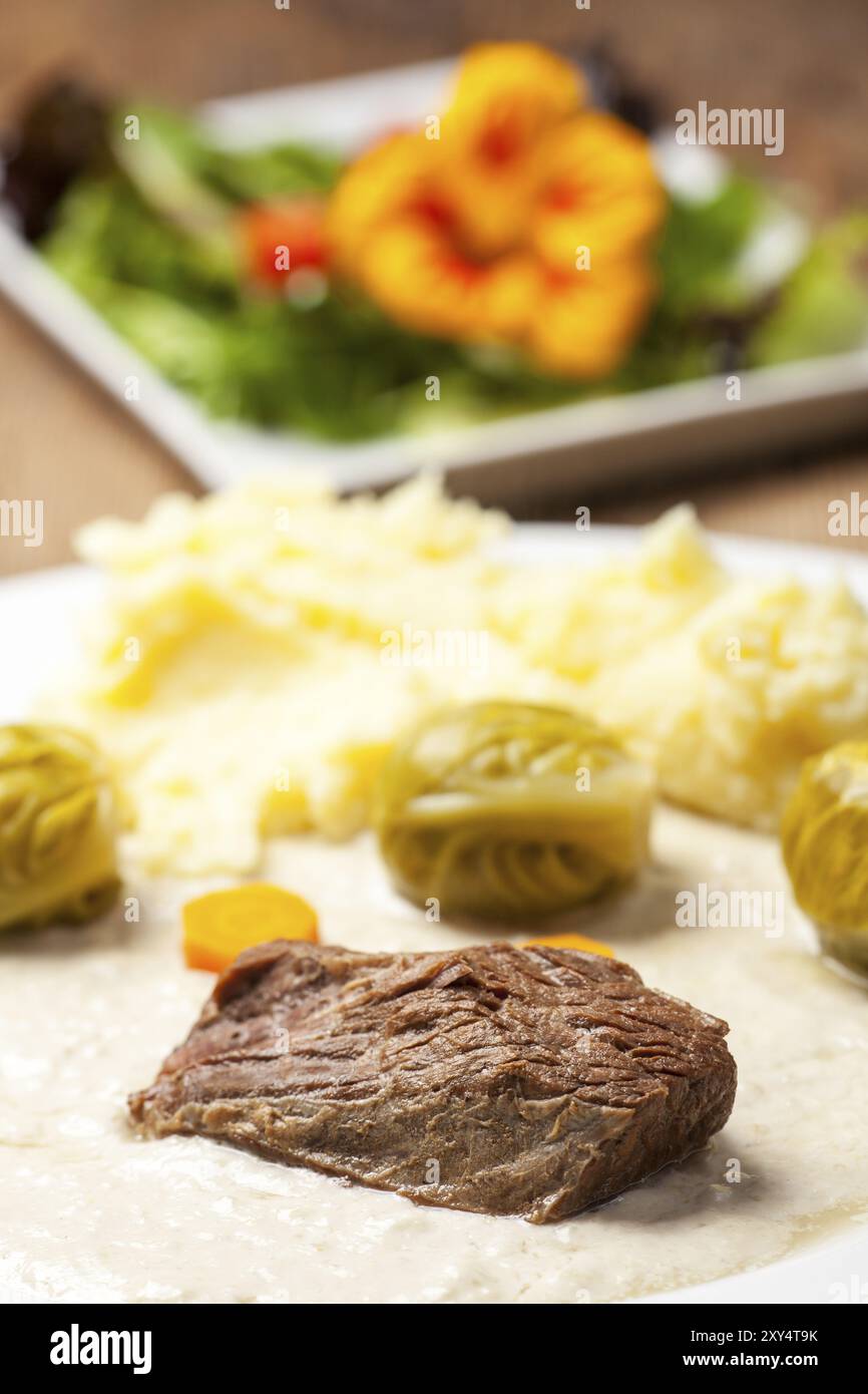 Boiled beef with kren sauce Stock Photo - Alamy