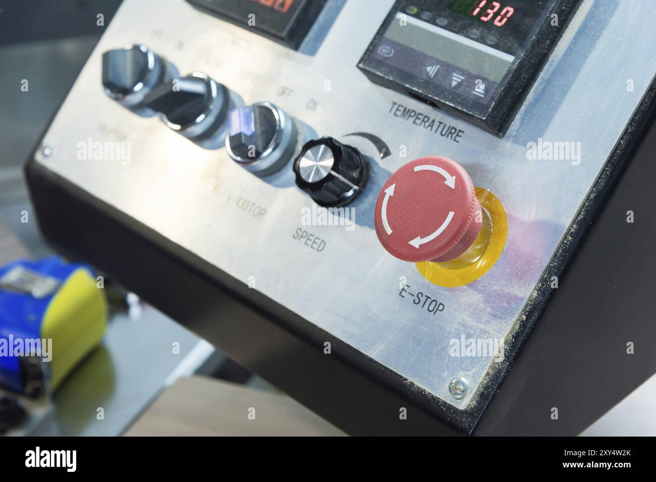 Close-up Technical display on the control panel with electrical ...