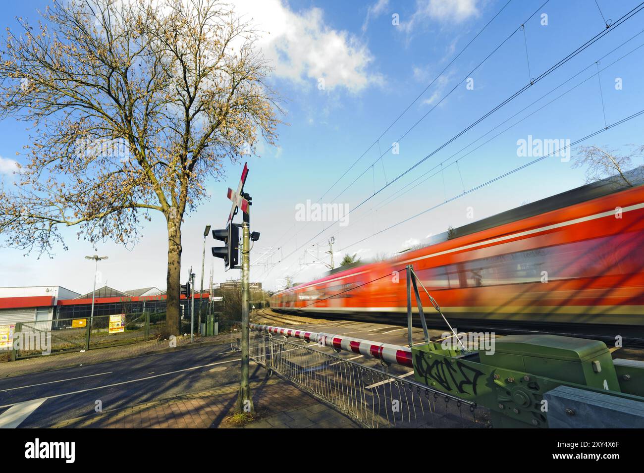 Level crossing no barriers hi-res stock photography and images - Alamy
