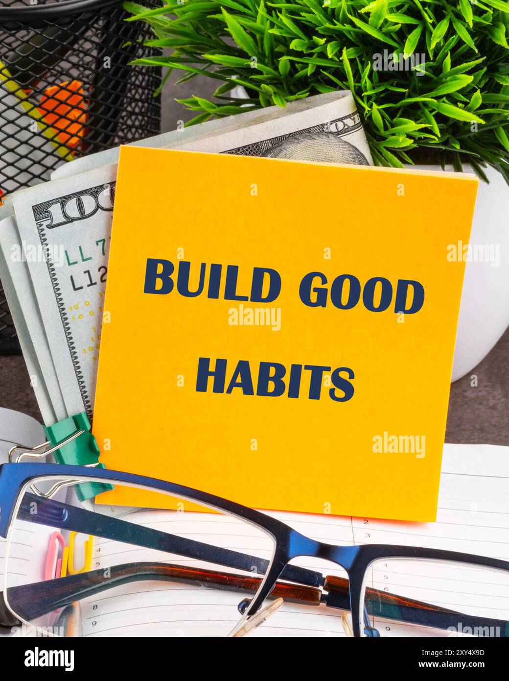 Healthy lifestyle and Healthy habits concept. Copy space. BUILD GOOD ...