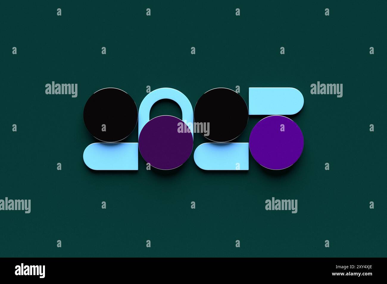 2025 calligraphy with 3d numbers on colorful background with New Year ...