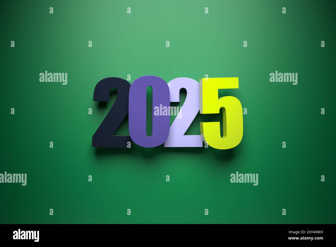 2025 calligraphy with 3d numbers on colorful background with New Year ...
