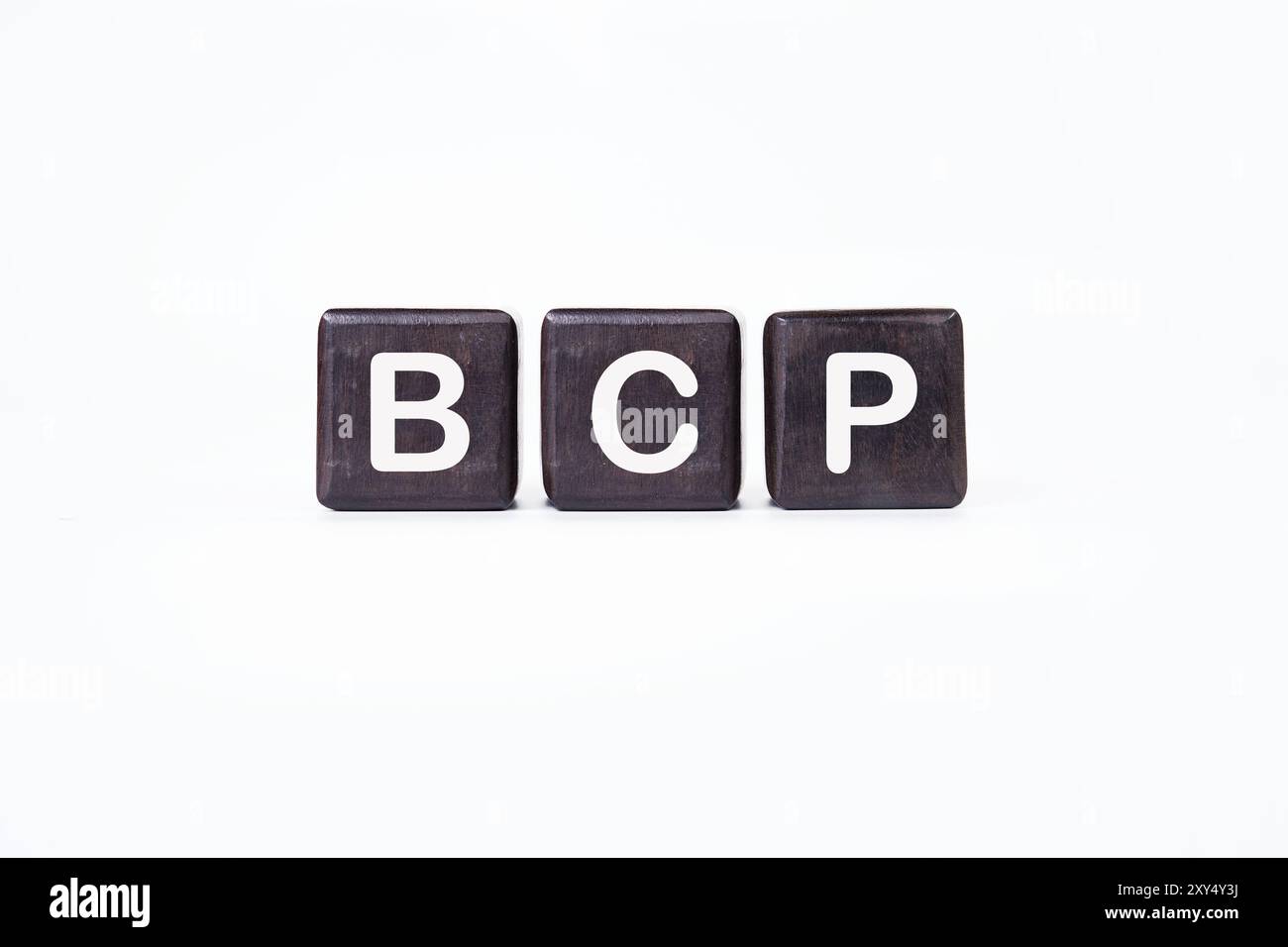 BCP Business Continuity Plan. BCP assembled from cubes on a white ...