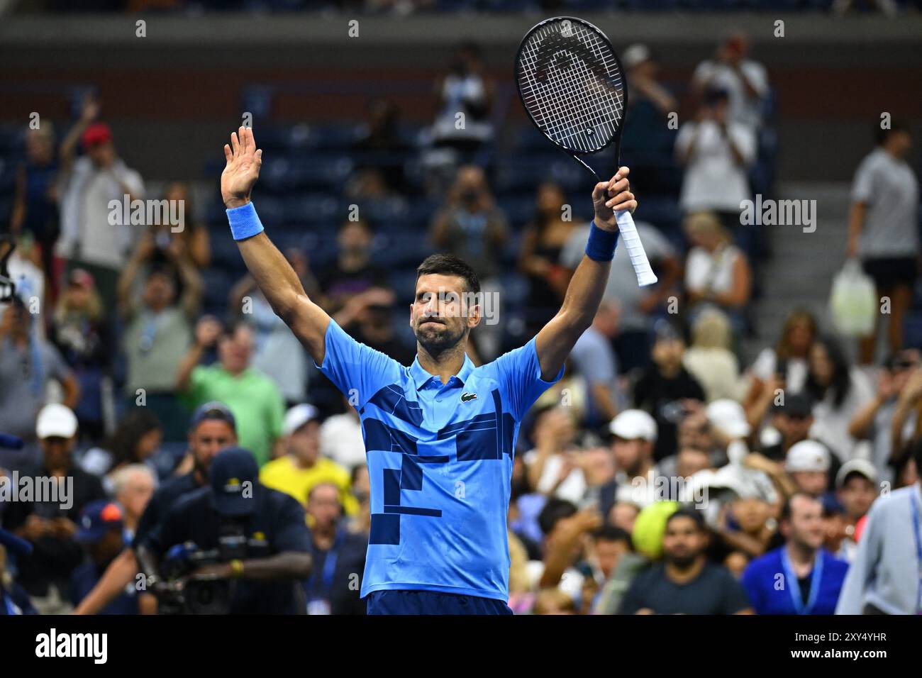 Novak Djokovic (SRB) during his first match at the 2024 US Open at ...