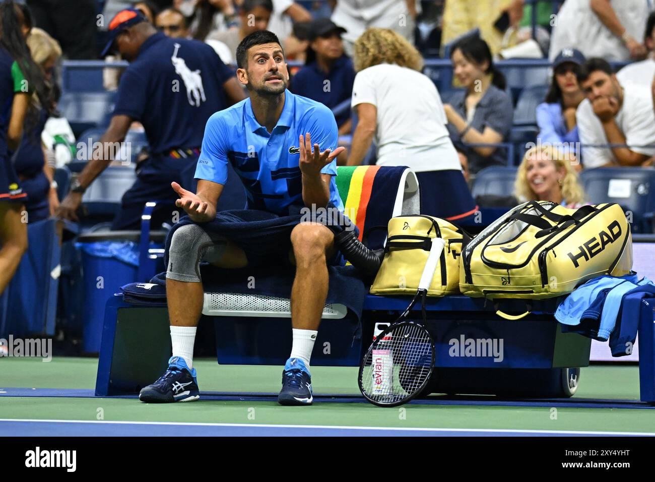 Novak Djokovic (SRB) during his first match at the 2024 US Open at ...