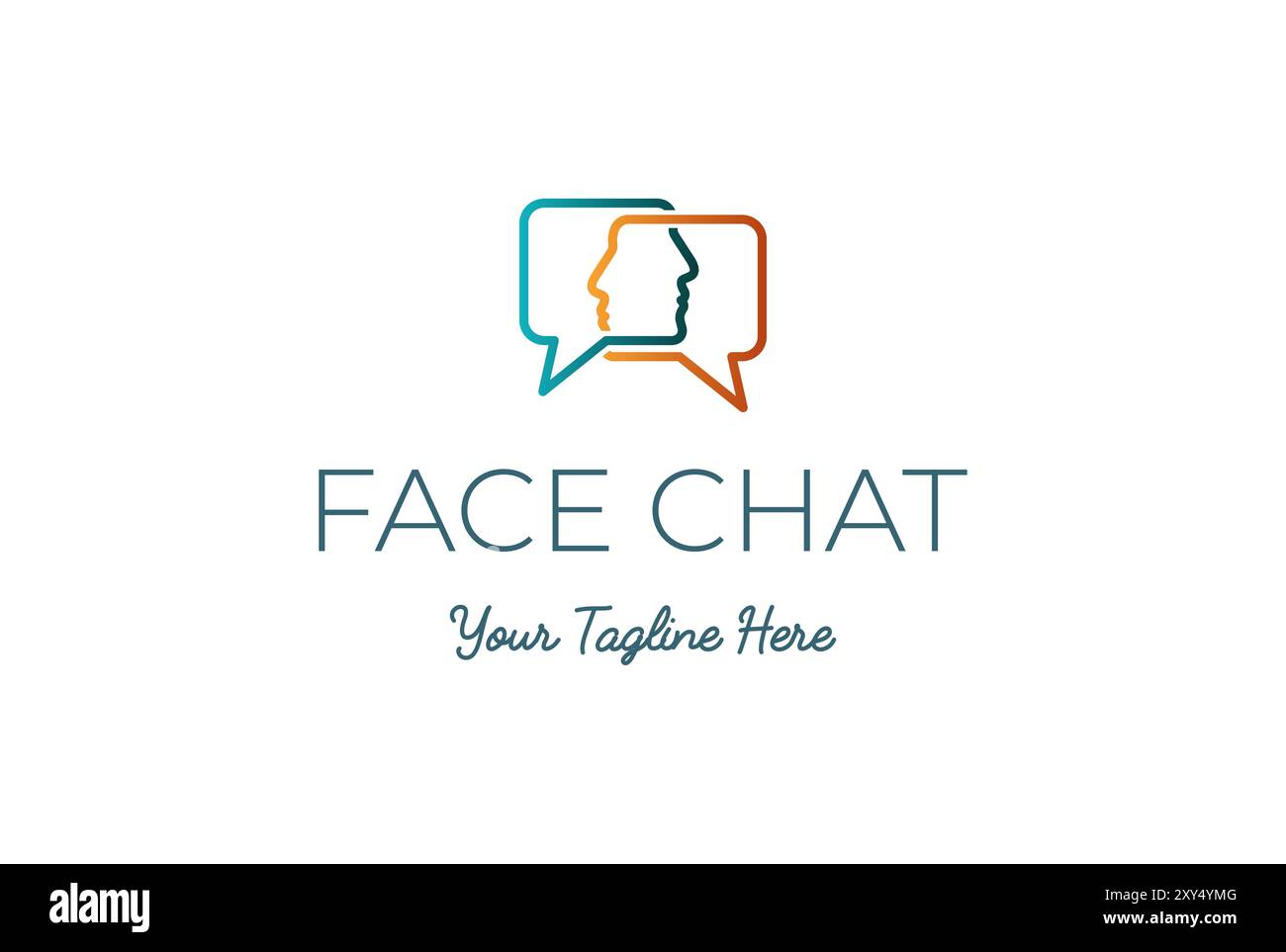 Square Chat Speech Bubble Face for Comment Communication Podcast Logo ...