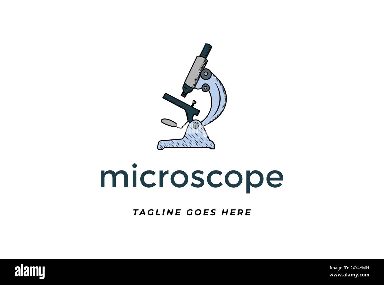 Vintage Retro Hand Drawn Microscope for Science Research Logo Design ...