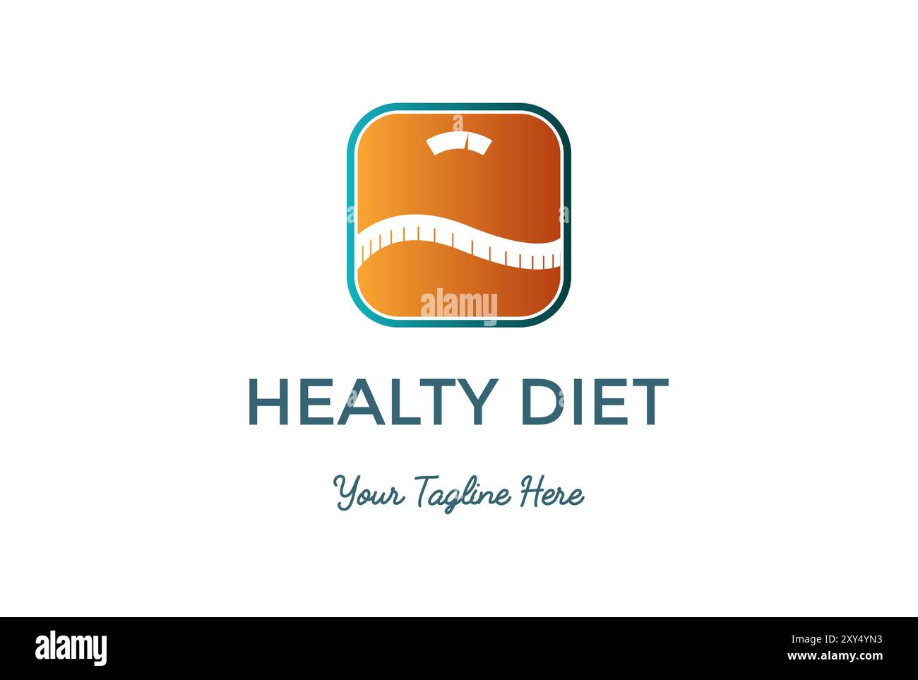 Square Scale with Measuring Tape for Healthy Diet Fat Loss Logo Design ...