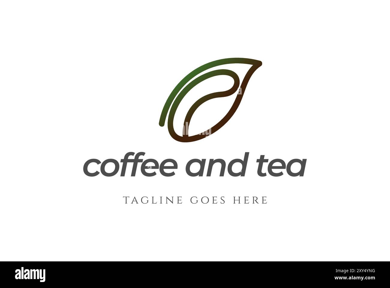 Simple Minimalist Tea Leaf with Coffee Bean for Cafe Bar Restaurant or Product Label Logo Design ...