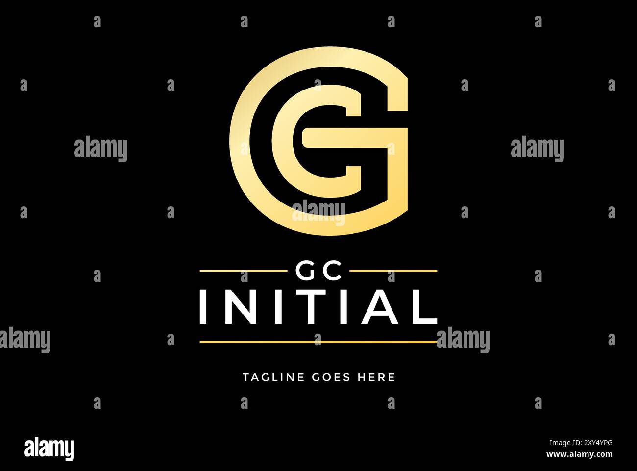 Golden Luxury Initial Letter GC CG Logo Design Vector Stock Vector ...