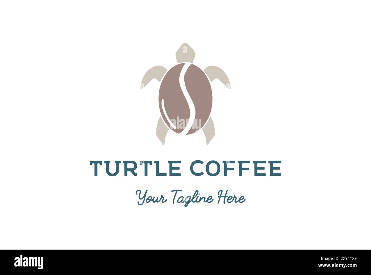 Simple Minimalist Vintage Retro Turtle with Coffee Bean for Beach Bar ...