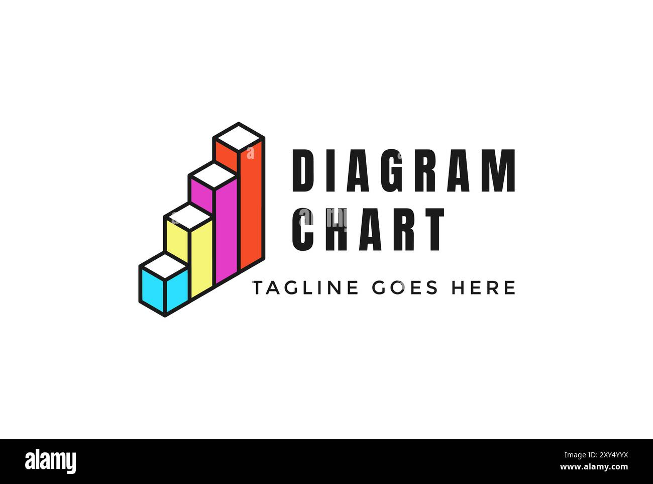 Colorful Modern Business Trade Chart Diagram Bar Logo Design Vector ...