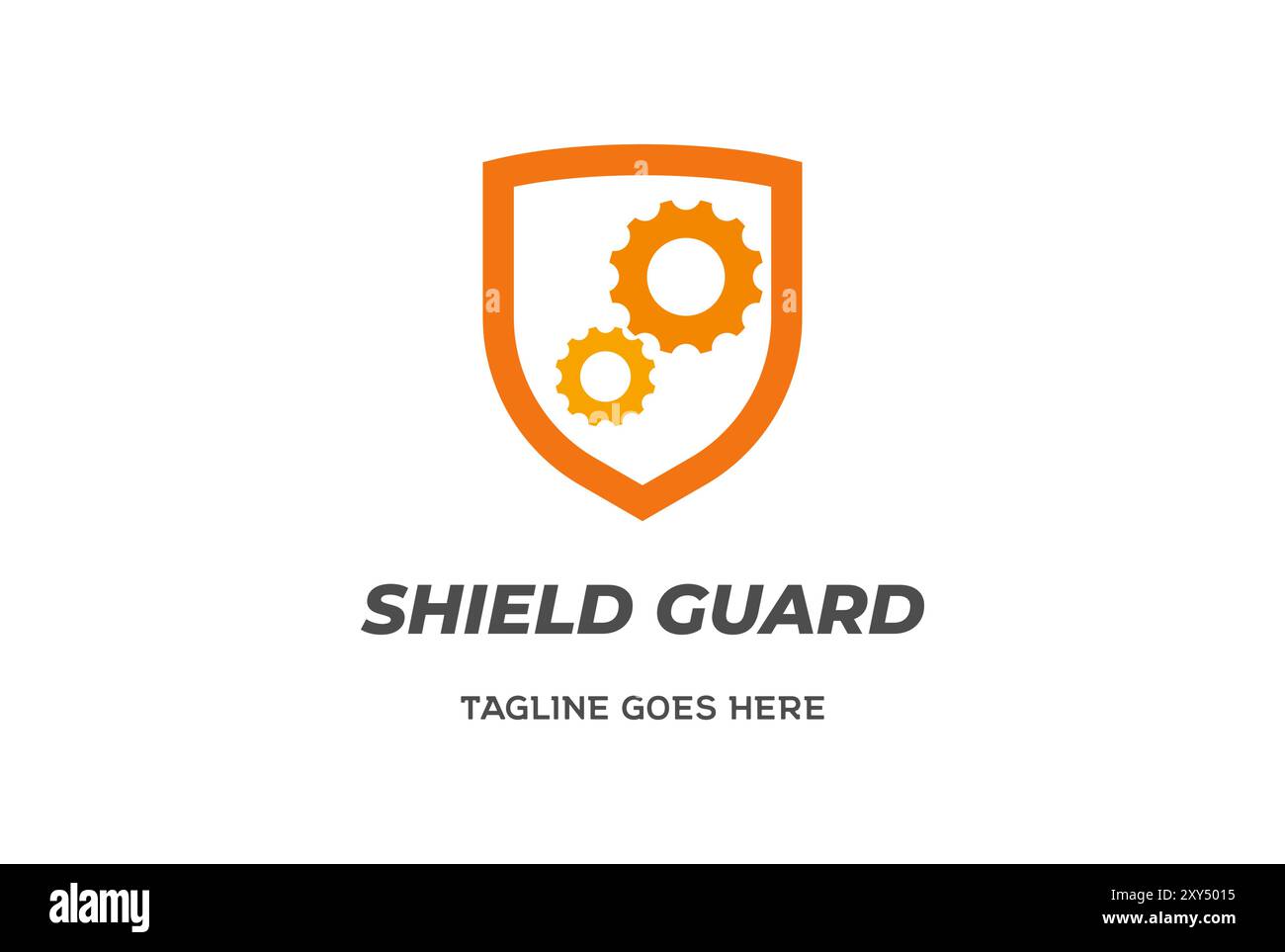 Industrial Machine Gears Cogs with Protective Secure Shield Logo Design ...