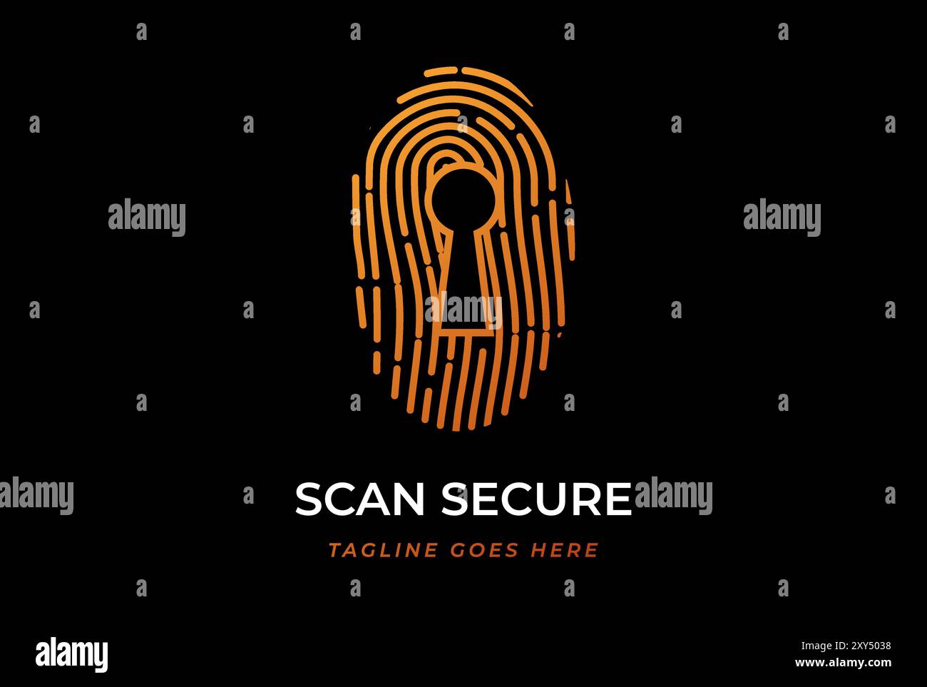 Modern Finger Print with Keyhole for Secure Safe Protect Technology ...