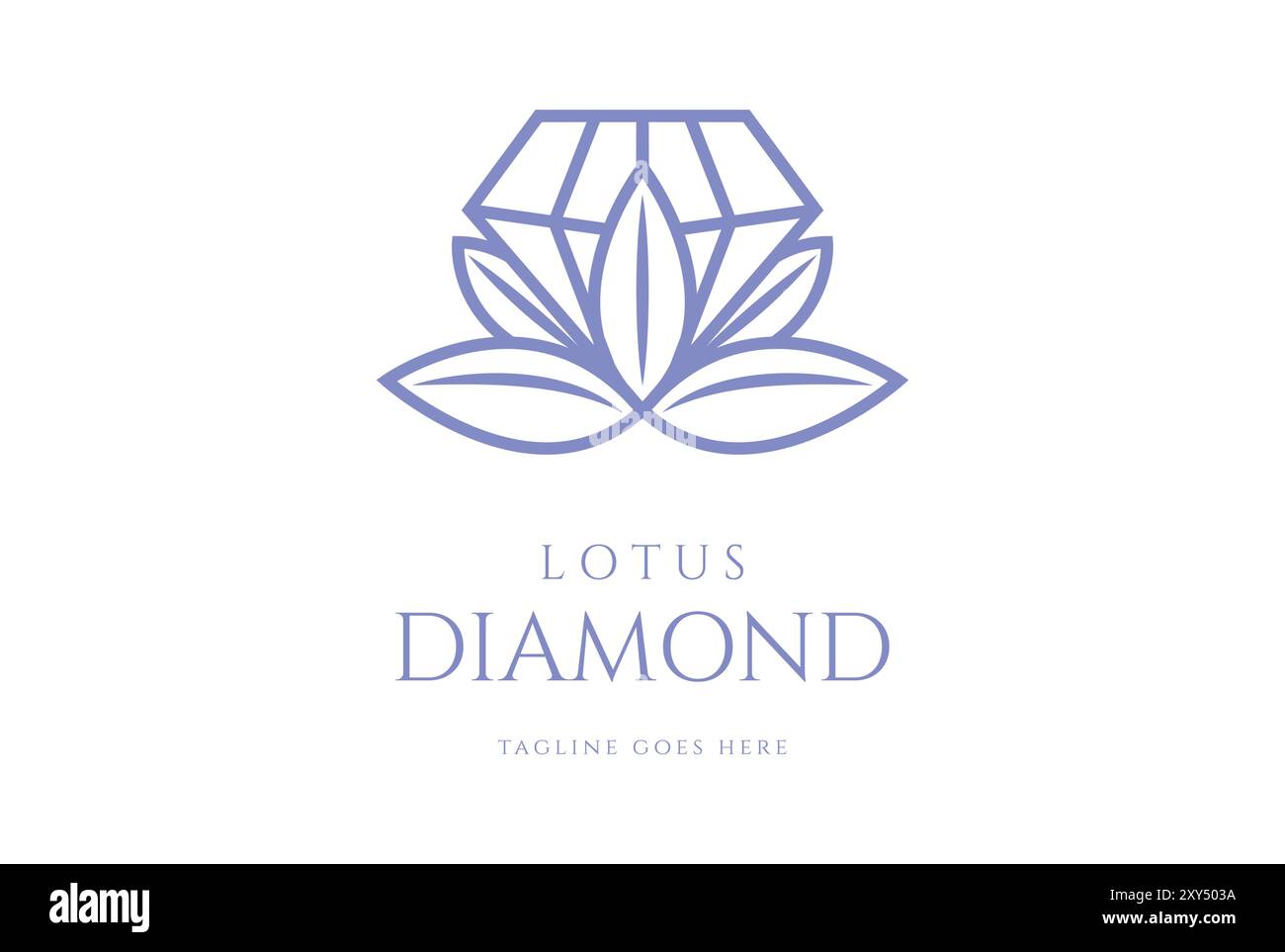 Diamond Crystal Gem Lotus Flower Leaf Plant for Nature Jewelry Logo ...