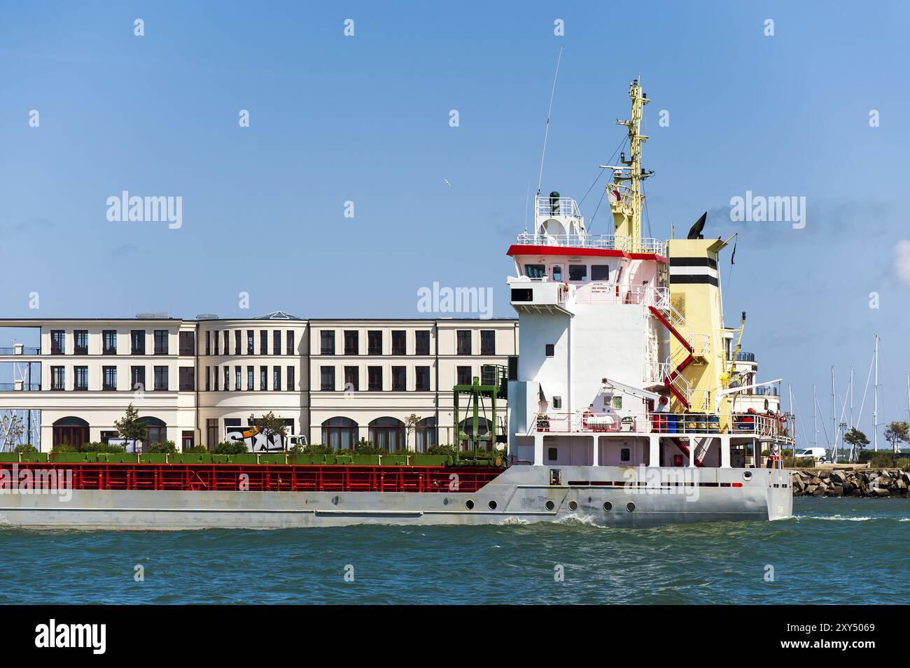 Tanker leaving Warnemuende harbour, MVP, Germany, Europe Stock Photo ...