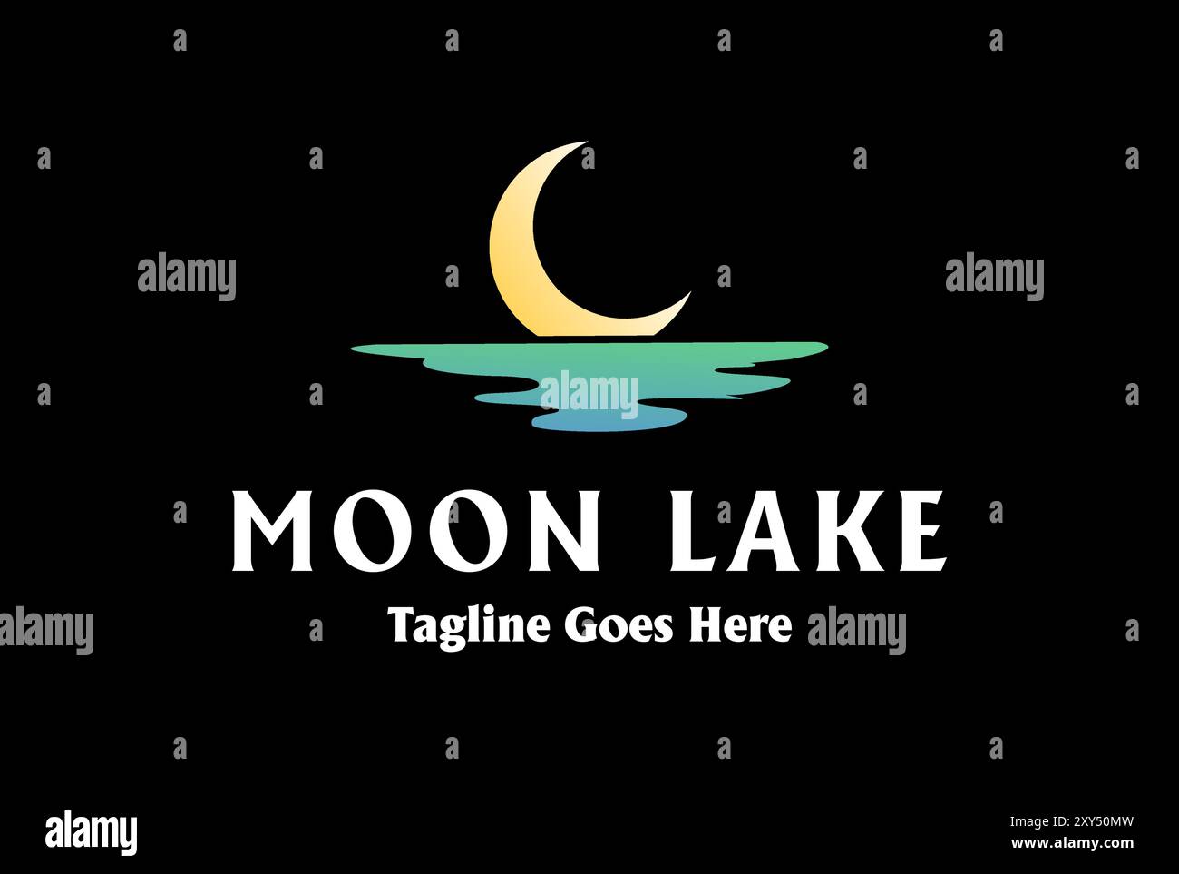 Simple Minimalist Night Crescent Moon Water Lake Creek River Beach Sea ...