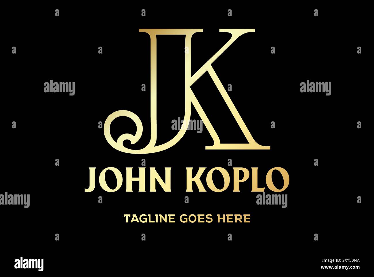 Elegant Luxury Simple Initials JK Monogram or Letter J and K Logo ...