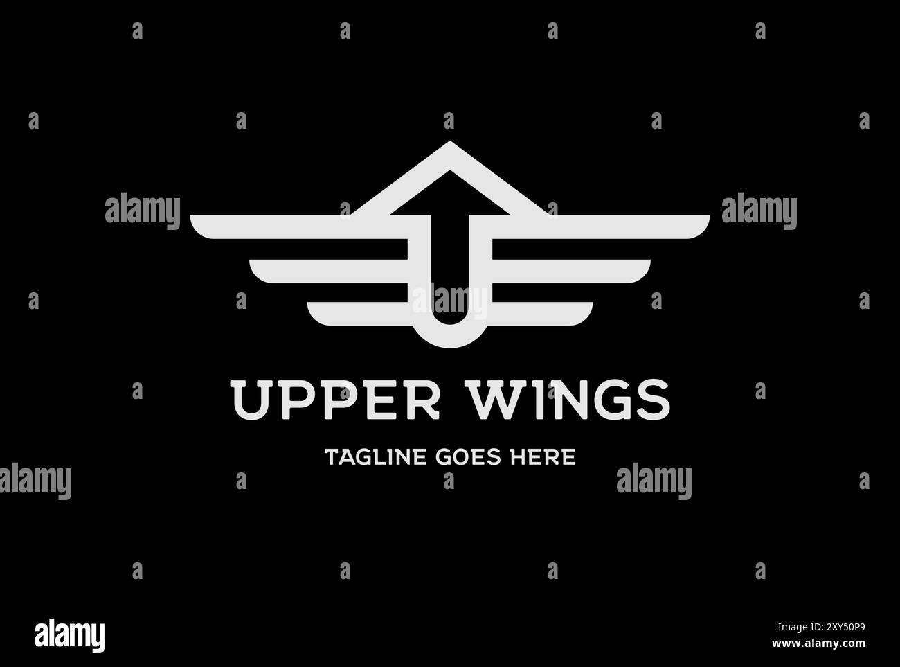 Up Arrow Arrowhead Monogram with Wings Logo Design Vector Stock Vector ...