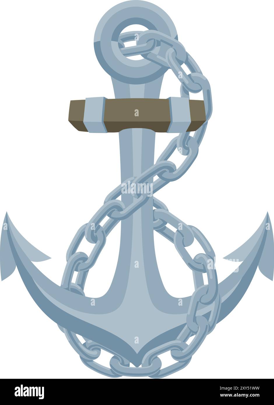 Ship Anchor Boat Chain Nautical Illustration Stock Vector Image & Art ...