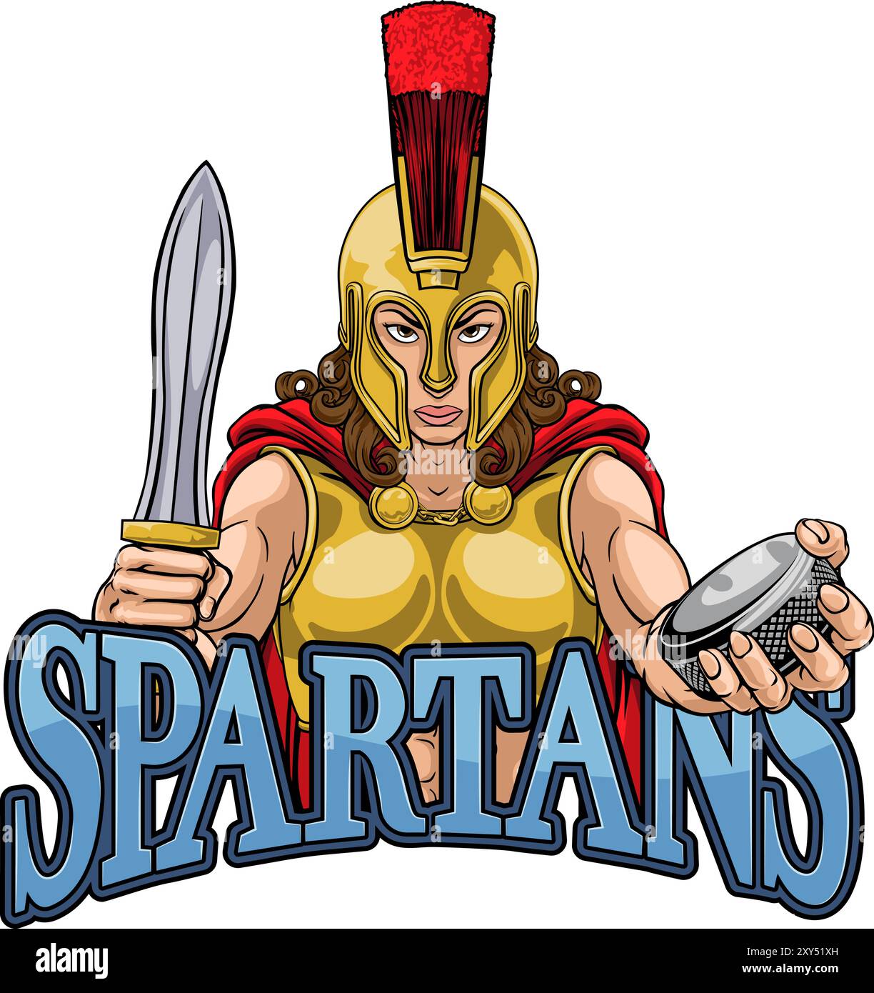 Spartan Woman Ice Hockey Sports Team Mascot Stock Vector Image & Art ...