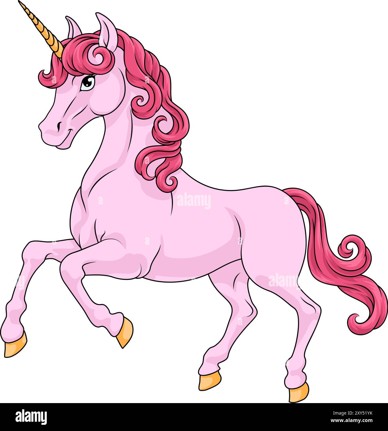 Unicorn Horn Horse Animal Cartoon Mascot From Myth Stock Vector Image ...