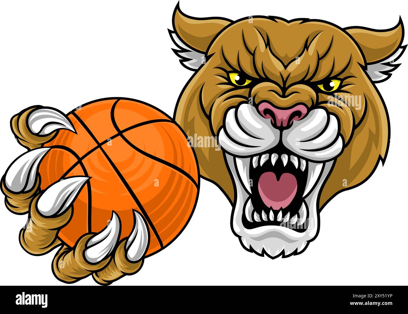 Cougar Panther Puma Cat Basketball Team Mascot Stock Vector Image & Art ...
