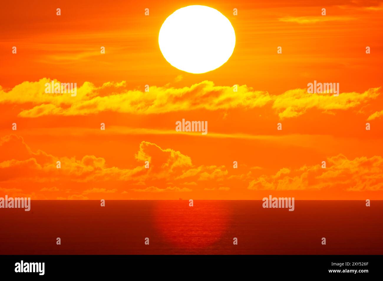 Amazing sun Beautiful light sunset or sunrise nature in golden sky over ...