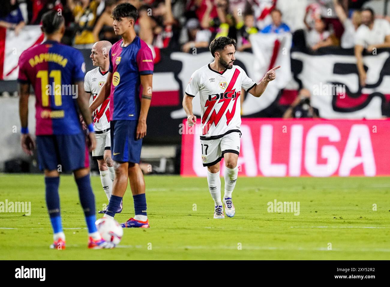 Unai Lopez of Rayo Vallecano celebrates a goal 1-0 during the Spanish ...