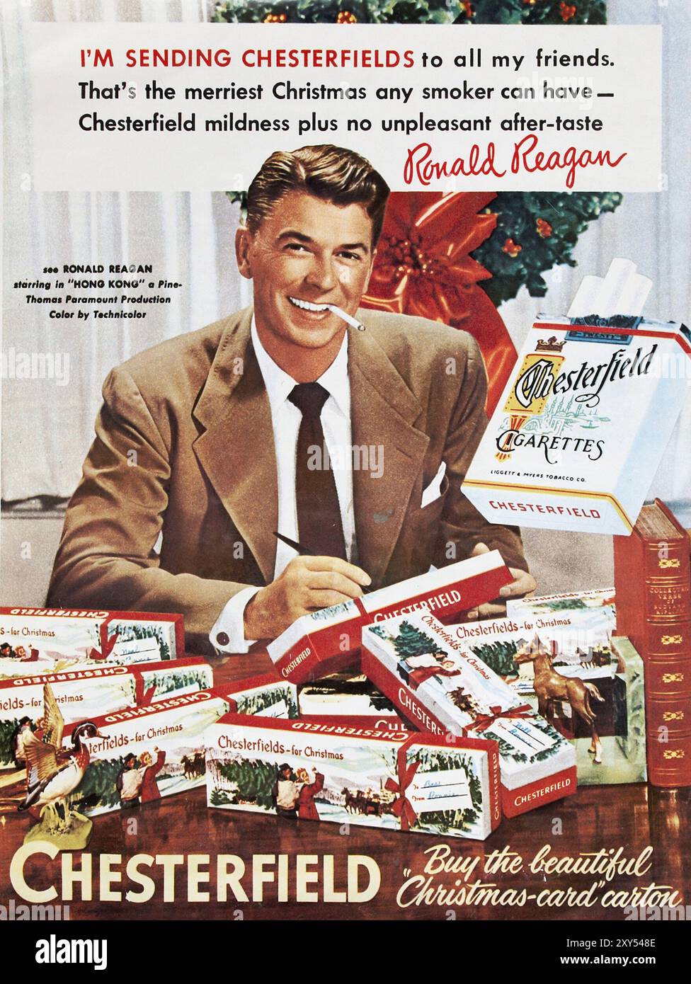 Ronald Reagan in a 1950s Chesterfield cigarette advertisement ...