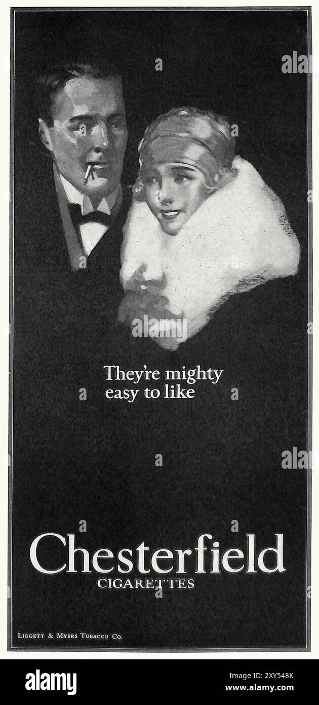 A smoking man - Vintage advertisement for Chesterfield cigarettes ...