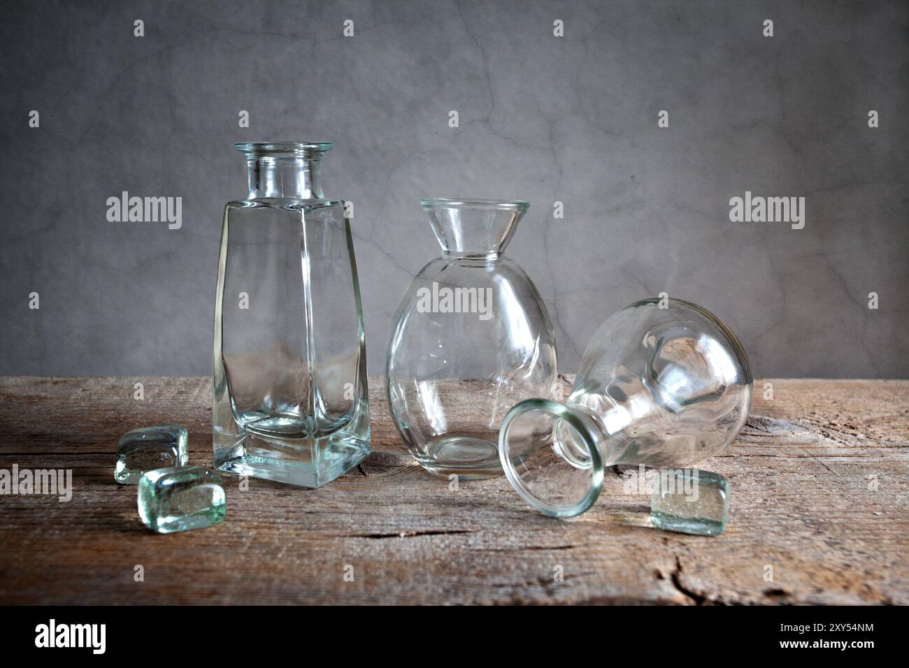 Still life with various glass containers Stock Photo - Alamy